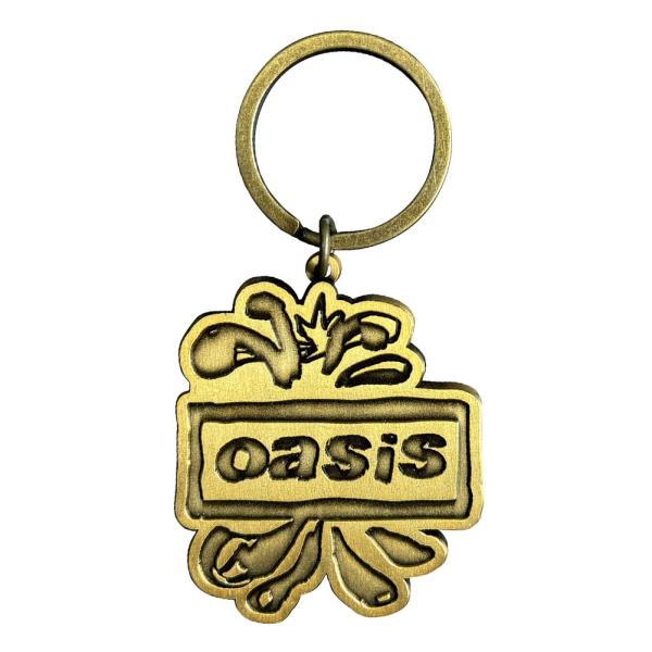 OASIS / SPLAT LOGO KEYCHAIN・材質 : Zinc Alloy (亜鉛合金)・None Enamel・Antiqued finish (アンティーク調仕上げ)・サイズ : 約50mm x 43mm・Split Rin...