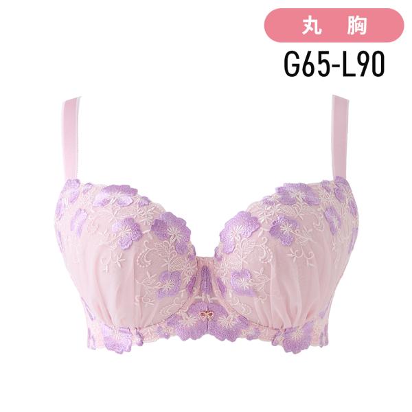 バストの存在感を目立たせず、自然な丸みを表現する 「丸胸タイプ」のブラ。「グラマーサイズのあんなさん」とのコラボ第2弾！ラテン語で「光」「輝き」を意味する名前を冠したランジェリー。やわらかなピンクに、オーキッドカラーのフラワー刺繍をあしらっ...