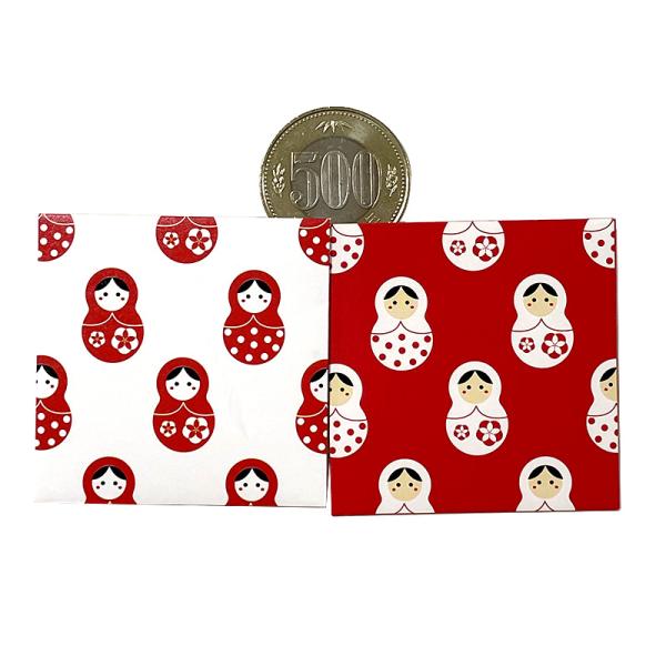 ちょっと和風でポップなかわいいマトリョーシカデザイン。500円玉などの小銭にぴったりなコイン用サイズのぽち袋。ちょっとお借りしたお金などお返しする時やお子さんへのお小遣いを渡すにはおしゃれですね。他にも小さなアクセサリーを保管したり、部品な...