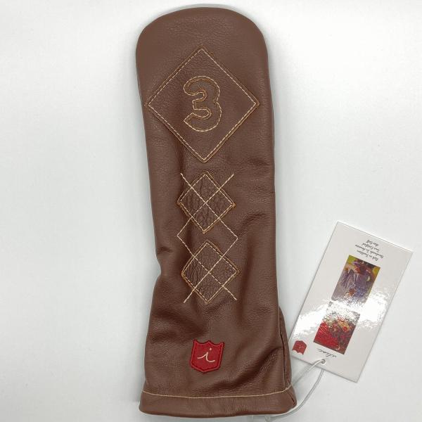 イリアックゴルフ　本革（牛革）ヘッドカバーアーガイルシリーズ3番フェアウェイウッド用■イリアックゴルフは2005年の設立以来、多くのPGAツアー選手、セレブリティに商品を提供しているアメリカのゴルフアパレル＆アクセサリーブランド。その独創的...