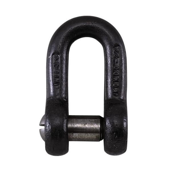 【特長】●ピンの部分に突起部が小さく、漁業用網等が絡みにくいです。●ピンを外す時はマイナスドライバが必要です。 【使用上の注意】※使用荷重以下でご使用ください。※シャックルとシャックルを継ぐときは、クラウン(本体R部)で継いで下さい。※シャ...