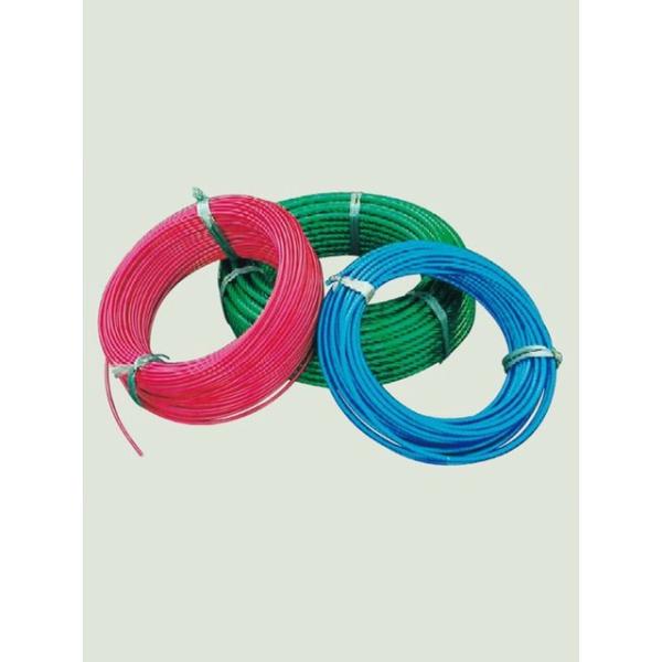 【特長】●アウトワイヤのメッキ加工したワイヤです。吊り具としては使用できません。●ビニール被覆により耐食性、耐候性に優れてます。●色のバリエーションが豊富で用途に合わせて選べます。【用途】●果樹園・漁業・防護柵・手摺・樹木・支柱の控え索、安...