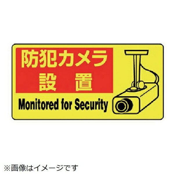 ■摘要：粘着シール■寸法(mm)：100×200■内容：防犯カメラ設置 Monitored for Security■5枚1組■PVCステッカー