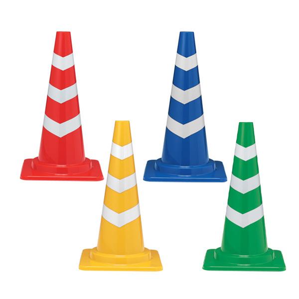 工事灯などの取り付けができます。夜間工事等で安全性を高めるためにお使いください。白色部分が反射します。高さ　約660mm幅　約380mm×380mm先端40Ф重量約0.76kg