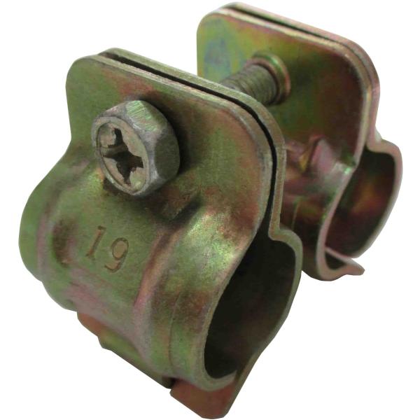 プラスドライバー1本で緊結可能。クランプ部：φ19.1+φ19.1【※注 実際の商品仕様とは若干異なる場合があります,ご注意ください!】