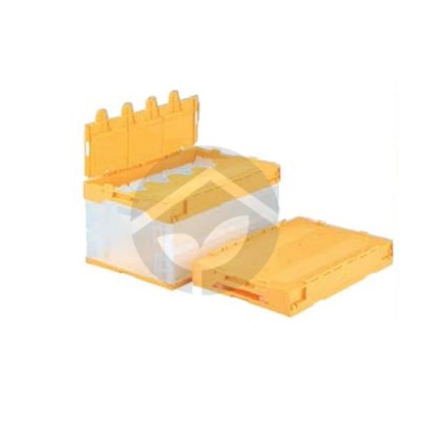 外寸：530×366×281mm内寸：494×336×252mm有効内寸：493×335×252mm圧縮荷重：5.00kN(510kgf)材質：PP内容量：41.6L底面形状：斜格子リブ　水抜き孔有特殊機構：上枠短辺コーナー部にラベル剥離用...