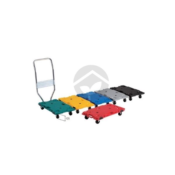 外寸：680×390×125mm耐荷重：120kg(均等荷重)材質：PP重量：2.76kgキャスター：φ75×4輪自在ナイロン車キャスターの固定にボルトを使用していないタイプ※注意※本商品は法人様宛限定となりますので配送先の屋号(会社名や団...