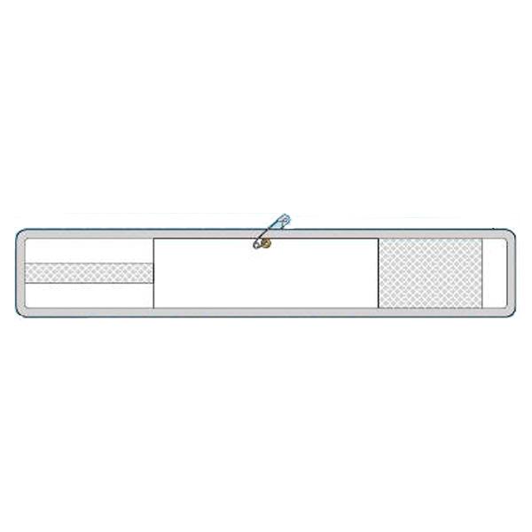 【仕様】■マジックテープ式/安全ピン付き■サイズ：70×400■色：グレー無地■材質：本体：ナイロンメッシュ　　　　印字部分：メッシュターポリン■厚み：1mm