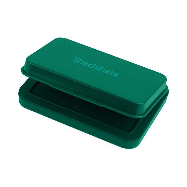 【商品概要】【サイズ】小形【インキ色】緑【インキ種類】油性顔料【補充インキ】SgN-40【寸法】77×56×15.9mm【商品説明】説明PPC用紙・上質紙になつ印しても約3秒で乾いて、キレイな印影を残せます。盤面サイズ(小形):6.3cm×...