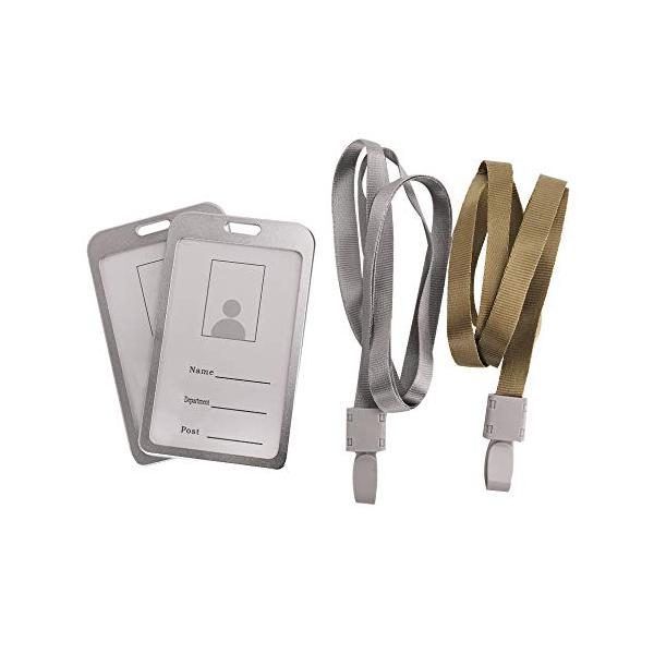 【商品概要】サイズ：カードホルダーサイズ：57*97*3mm；カード入れサイズ：54*86*1.8mm；ネックストラップ：長さ450mm、幅15mm本製品はアルミ合金とポリエステル素材を使用し、耐久性にも耐磨耗性にも優れたネックストラップ付...