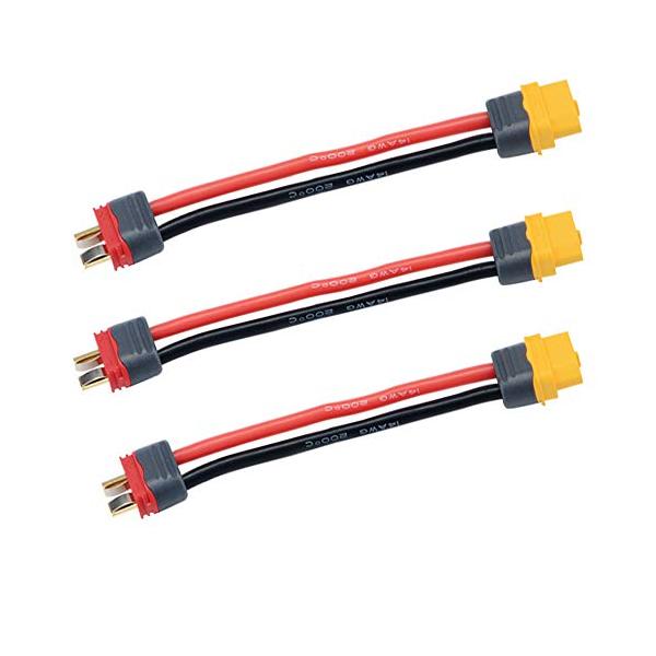 【商品概要】RCLipo用のXT60 XT60Hオスメス-Deans Tオスメスコネクタアダプタケーブルリード。ケーブル長さ：約10cm;ケーブル：14AWGシリコンワイヤー。ESC /充電器でDeans Tプラグを搭載したバッテリーをXT...