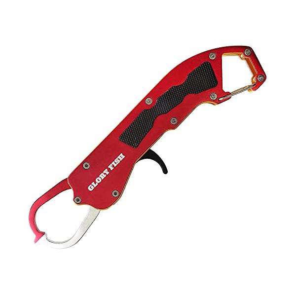 【商品概要】全長(cm)：21.5重量(g)：148カラー：レッド×シルバー■クロウ最大開口3センチ■ベルトループやDカンへ簡単取付【商品説明】ピストル型トリガーはグローブしたままでも楽々操作！軽量・強度に優れたアルミボディ。カラビナ付きで...