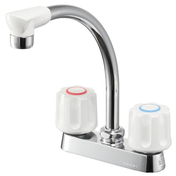 ◆ 当店は紙での領収書の発行は行っておりません◆ 初期不良は、1週間以内にご連絡下さい。それ以降の対応は出来ませんので、ご注意下さい。◆ 初期不良以外の故障は、メーカーにお問合せ下さい。【商品概要】【定番のツーバルブ混合栓】お湯と水が分かれ...