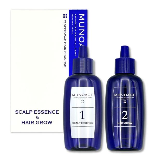 【製品について】ブランド MUNOAGE ミューノアージュアイテム 1個 MUNOAGE ミューノアージュ Wアプローチヘアプログラム 2剤式 医薬部外品 スペシャルケア材質/成分表示【スカルプエッセンス[1剤]（60mL）】水、BG、ペン...