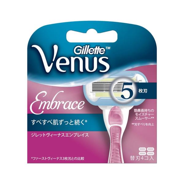 【製品について】ブランド　VENUS ヴィーナスアイテム　VENUS ヴィーナス 女性用カミソリ エンブレイス 替刃4個入 敏感肌 シェービング Gillette ジレット内容量　4個入メーカー P&amp;G原産国　アメリカ合衆国JAN　...