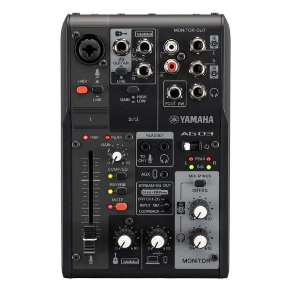 【製品について】ブランド YAMAHA ヤマハアイテム YAMAHA ヤマハ ライブストリーミングミキサー 3チャンネル ブラック AG03MK2 B 配信用ミキサー型番  AG03MK2 Bカラー　ブラック消費電力　最大 4.5W寸法 (...