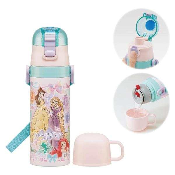 【製品について】ブランド  Skater スケーターアイテム  Skater スケーター 子供用 ステンレス 水筒 2way 直飲み 470ml コップ飲み 430ml  ディズニー プリンセス 25 ステンレス 保温保冷 軽量 スポーツボ...