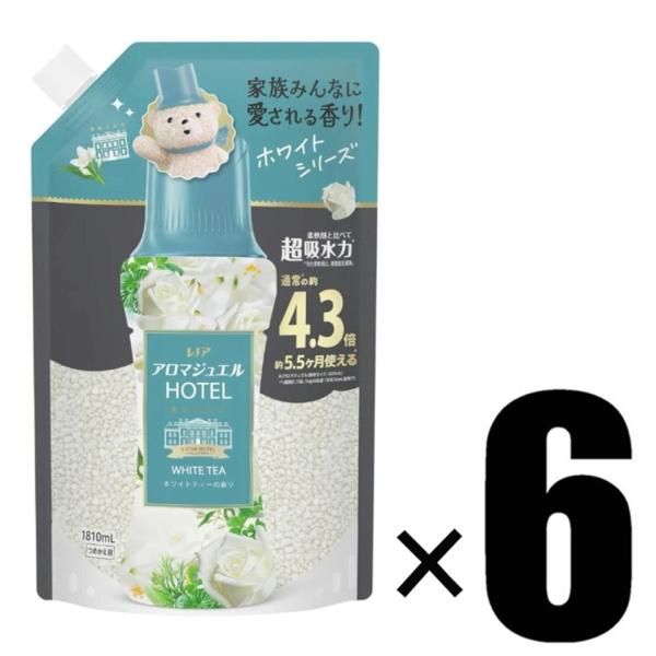 【製品について】ブランド レノア アロマジュエルアイテム 6個 P&amp;G レノア アロマジュエル HOTEL お洗濯の香り付けビーズ ホワイトティーの香り 詰め替え 1810mL×6内容量   1810mL×6原材料・成分　安定化剤、...