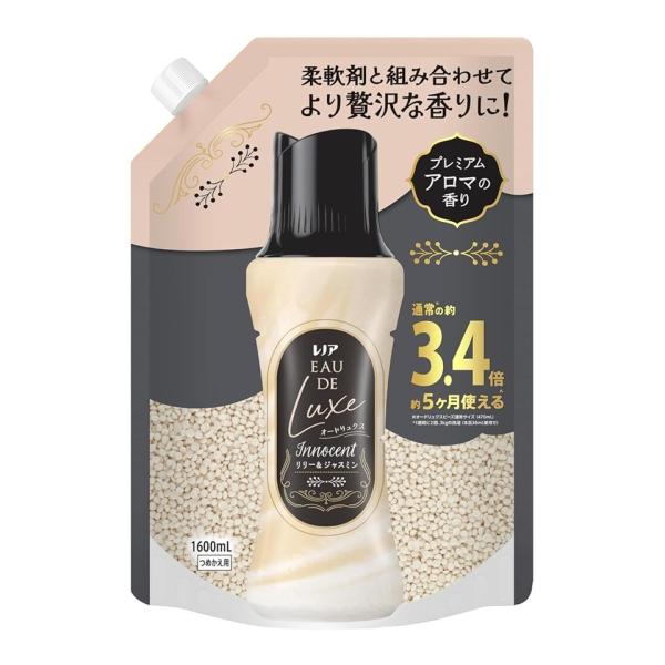 【製品について】ブランド Lenor レノア オードリュクス アイテム 1個 Lenor レノア オードリュクス Innocent イノセント お洗濯の香り付けビーズ リリー&amp;ジャスミンの香り 詰め替え 1600mL 新モデル P&...