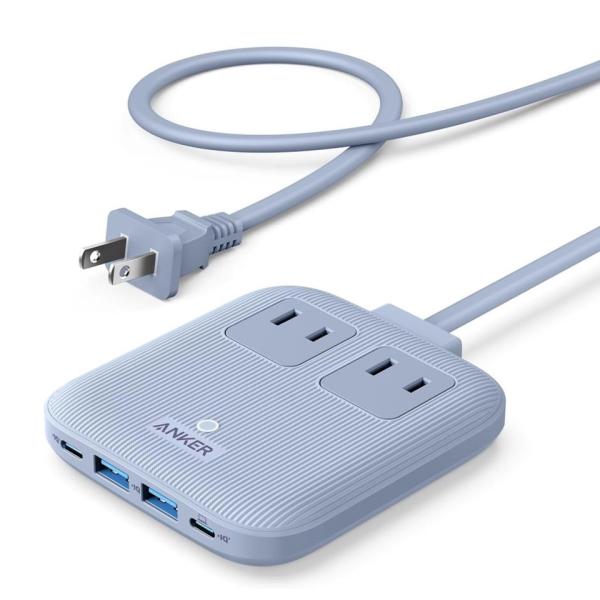 【製品について】ブランド Anker アンカーアイテム Anker アンカー Nano Charging Station (6-in-1, 67W) グレイッシュブルー 延長コード 1.5m型番　A9129N31本体サイズ　約100×93×...