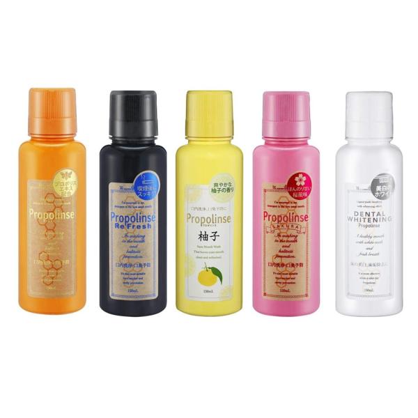 【製品について】ブランド　プロポリンスアイテム　【5種おためしセット】プロポリンス ミニサイズ 150ml 5本セット アルコール / デンタルホワイトニング / さくら / リフレッシュ / 柚子内容量　150ml 5本セットJAN 49...