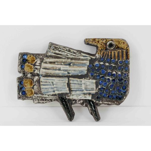 Lisa Larsonの陶板VAGGPLATTORシリーズのFagelです。1963年から1972年にかけて製造されたお品物です。関連キーワード：【北欧雑貨 ビンテージ雑貨 アンティーク品 LisaLarson リサラーソン Gustavs...