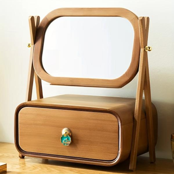 ■商品説明シンプルかつヴィンテージ調のデザインが可愛いコンパクトなメイクボックスです。化粧鏡が付いているので、メイクをする際にとても便利。引き出しは化粧品やアクセサリーを整理するのにピッタリです。無垢材の質感がナチュラルでありながら、丈夫で...