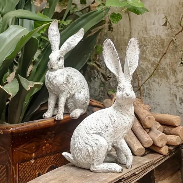 ■商品情報白くてかわいいうさぎをモチーフにした樹脂製の置物。庭や玄関、屋外のガーデニングスペースをおしゃれに飾るアイテムです。動物好きやインテリア好きの方へのプレゼントにも最適です。リアルでかわいい表情とフォルムが特徴のうさぎのオブジェ。セ...