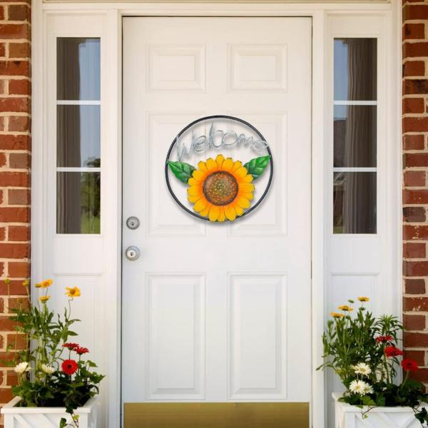 ■商品説明こちらの「ガーデンオブジェ ドア飾り」は、愛らしいひまわりのデザインが特徴の素晴らしいアイテムです。このウェルカムサインは、あなたの庭や玄関に鮮やかで温かみのあるアクセントを加え、訪れる人々に明るい歓迎の気持ちを伝えます！華やかで...