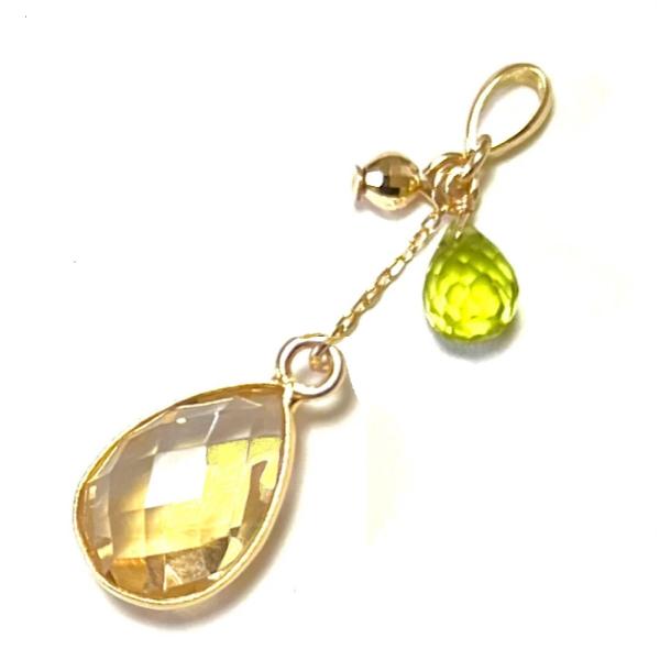 アクセスありがとうございます。■商品名K18 AAA シトリン ＆ ペリドット ミラーボール付き ペンダントトップ／ネックレストップ★ご注意：チェーンネックレスは付いておりません。■商品サイズ全長：約31〜32mm（金具を含む）チェーンの長...