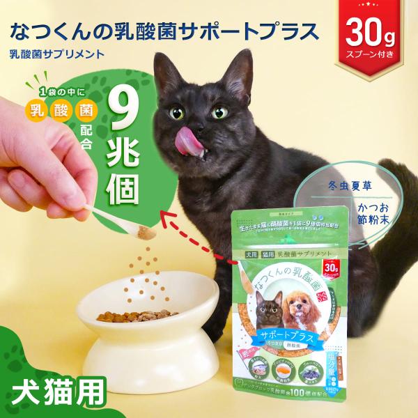 【おすすめポイント】○犬猫に合うよう配合した乳酸菌＝フェカリス菌(乳酸球菌、腸球菌)をたっぷり配合○1袋に9兆個もの乳酸菌入り。かつお節味で犬猫ちゃんが美味しく食べられる乳酸菌。【製品の仕様】■商品区分：犬猫用健康補助食品■原材料名：かつお...