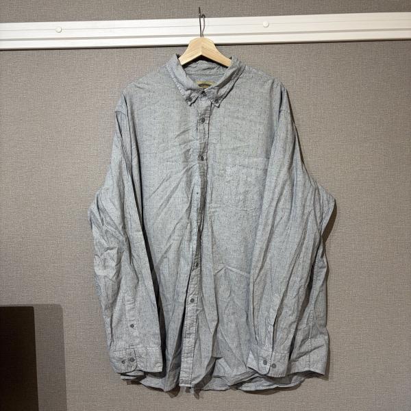 【商品名】：【USED】FOUNDRY 無地 ビッグシャツ メンズ 2XL 長袖 グレー 春秋服【ブランド】：FOUNDRY【カラー】：グレー【サイズ】：2XL　[着丈]：91 cm　[身幅]：76 cm　[肩幅]：55 cm　[袖丈]：6...