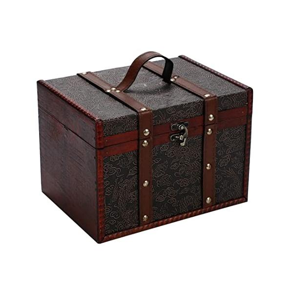 「商品情報」================================================= ・Puエンボス加工がレトロ感のある木製収納ボックスになります。  ・アンティーク感がオシャレなリベット付装飾収納ボックスです。 ...