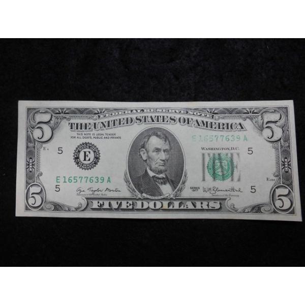 463/アメリカ・5DOLLARS 1977※流通品です。