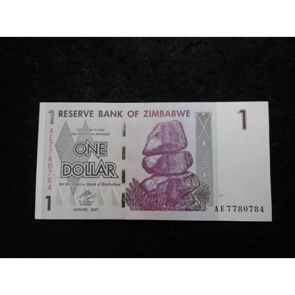 ジンバブエ・1DOLLAR 2007※撮像は見本です。同等品のご送付となります。