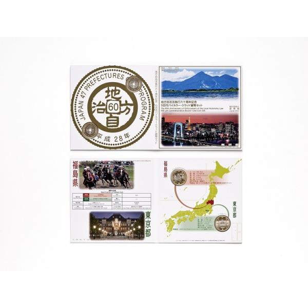 地方自治500円貨 福島/東京　平成28年銘2点  販売数60,000　販売価格2,300円直径26.5ミリ　品位　銅750/亜鉛125/ニッケル125　量目7.1ｇ　異形斜めギザ、潜像　※2種類の異なる金属を組み合わせる「バイカラー」と異...