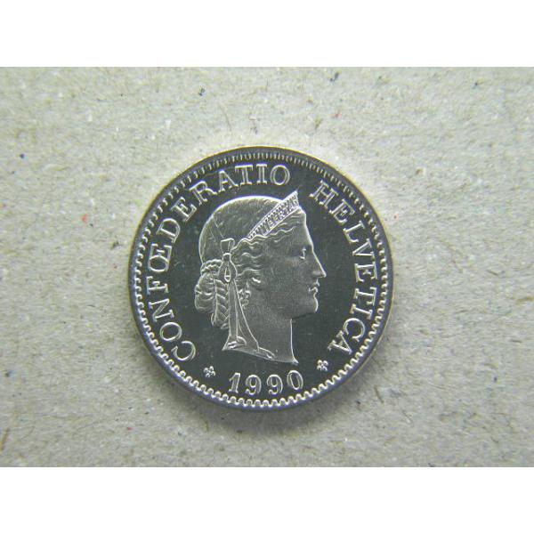 3.0g copper-nickel HELVETIA crowned head right mintage8,900