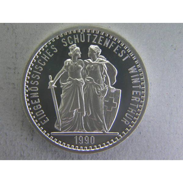 品位　銀90.0％　量目　25.0ｇ　直径33ミリ　Proof　発行枚数　5,000枚　Winterthur（Zurich)チューリッヒ