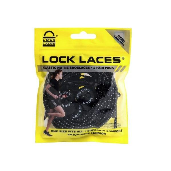 ロックレース LOCK LACES　L-015 ブラックが2足分セットになったお買得品です。もう、スニーカーの靴紐がほどけてしまう悩みから解消されます。ロックレース LOCK LACES はほどけない靴ひもです。全世界で400万個を販売する...