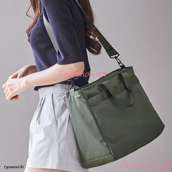 【商品】：ami289956【生地】：ポリエステル【カラー】：グリーン、ブラック【重さ】：約370ｇ【商品説明】：■シンプルデザインでどのコーデに合わせやすく、どんなシーンにも使用可能■A4サイズの書類やPC、タブレットも楽々収納■大きく開...