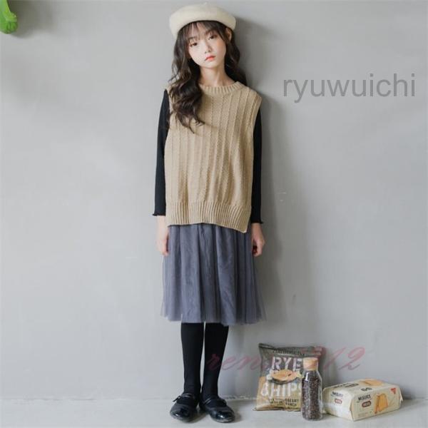 カラー：ベスト ワンピースサイズ:120CM 130CM 140CM 150CM 160CM 165CM モデル身長132CM 体重21KG 着用サイズ 130素材：アクリルご注意：※上記表記は当店平置き実寸サイズになります。※大量生産によ...