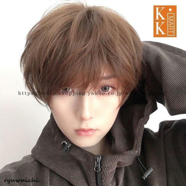 【品名】：メンズウィッグ【長さ】：約11cm(前髪) 約24cm(後髪)【重さ】：約73g【素材】：耐熱性ファイバー【産地】：ウィッグ ロング ショート　フルウィッグ 部分ウィッグ　つけ毛　グラデーション ウイッグ カール ウェーブ 自然 ...