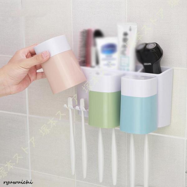 商品の説明歯ブラシスタンド ホルダー 洗面台収納家族のトイレタリーを組み込む問題を解決するための製品のセット◆材質：ABS、PS素材◆カラー：写真通り◆サイズ：歯ブラシホルダー=234*112*124mm（歯磨きコップ×3）。カップは耐久性...