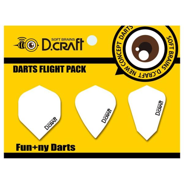 D.craft フライトD.craftのロゴをワインポイントに載せたシンプルなフライト。Aセットはシェイプ、スリム、ティアドロップが同梱、Bセットはスタンダード、カイト、ファンテールが同梱。フライトの形状によってダーツの飛び方も変わってきま...