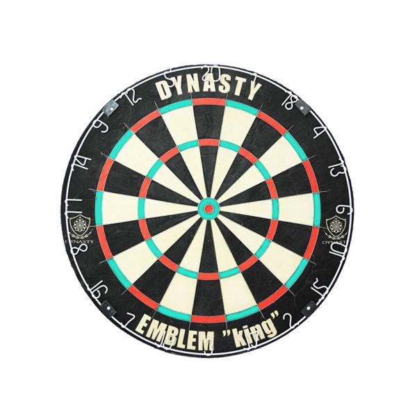 【DYNASTY】EMBLEM KING Type-N【451】 最高級Aグレードの麻を使用した国内主要トーナメント大会でも使用される本格ダーツボード。ダーツボード直径をこれまでの455サイズから451サイズへと変更。得点スパイダーはホワイ...