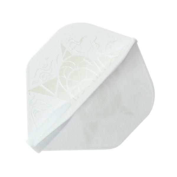 [8 PRO PLAYER DESIGNS]MITSUMASA HOSHINO星野光正選手が自ら手描きでデザインしたマークをホワイト印刷。ホワイトカラーのフライトに映えるロゴが印象的なHOSHINOオリジナルフライト。---TARGET 8...