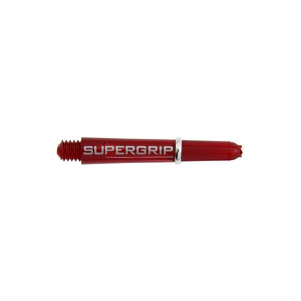 Harrows SUPER GRIP SHAFT涼しげで美しいクリアのSUPER GRIPシャフトです。シャフトリング付き。しっかり締まり、フライトが外れにくいです。サイズ:約34mm(ネジ山含まず)重量:約0.75g