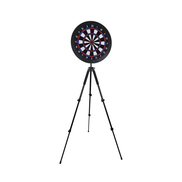 RAY ALL ROUND DARTS STAND本体にアルミ素材を採用し、軽量化(約1.8kg)とコンパクト化(折りたたみ時に約70cm)を実現しました。また、シンプルで無駄のない構造により、わずか3分程度で組み立て&amp;設置可能です...