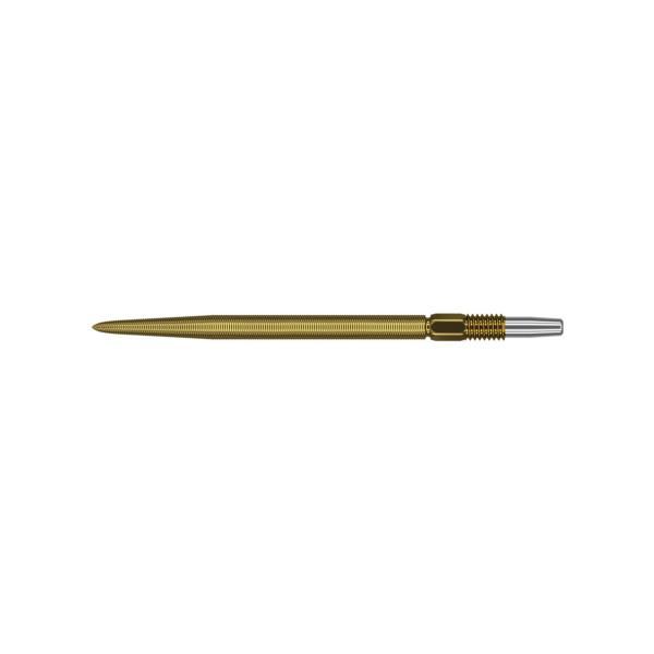 Target Swiss Gold Nano Point 35mm"Swiss Point"特許出願済のポイント換装システム。専用のツールを使って僅か数秒でポイント換装が可能に。バレルへの折れ残りもありません。長さ:35mm