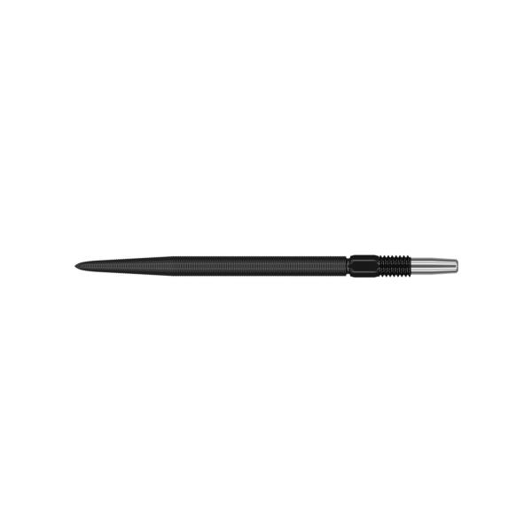 Target Swiss Black Nano Point 35mm"Swiss Point"特許出願済のポイント換装システム。専用のツールを使って僅か数秒でポイント換装が可能に。バレルへの折れ残りもありません。長さ:35mm